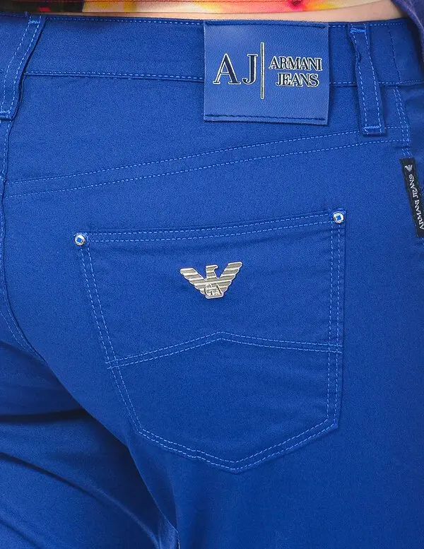 Emporio Armani Slim Fit Logo Detail Jeans - Blue