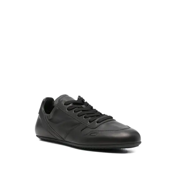 Rick Owens Leather Sneakers - Black