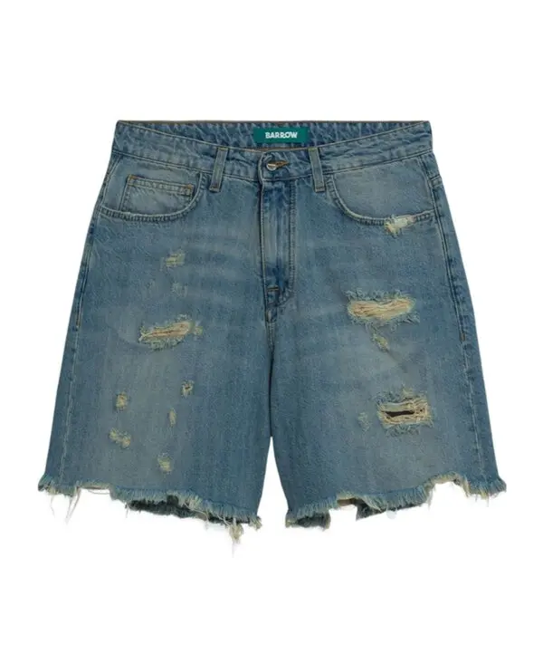 BARROW Distressed Denim Shorts - Denim Blu/blue Denim