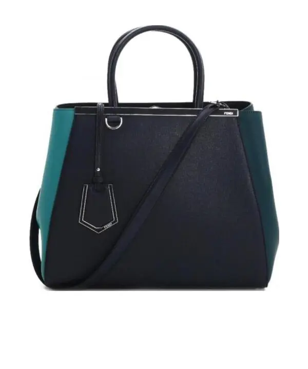 Fendi Color Blocked Top Handle Handbag - Black