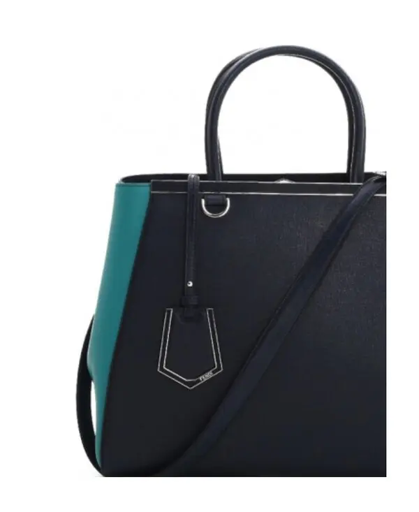 Fendi Color Blocked Top Handle Handbag - Black