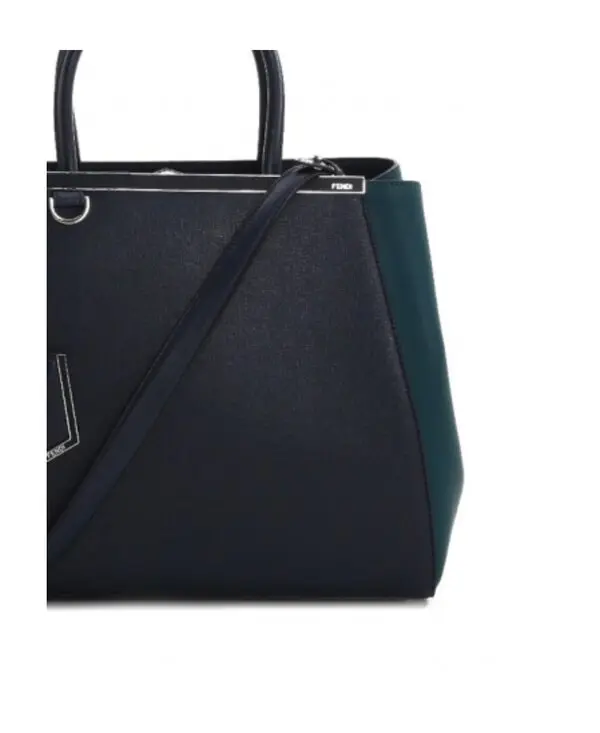Fendi Color Blocked Top Handle Handbag - Black