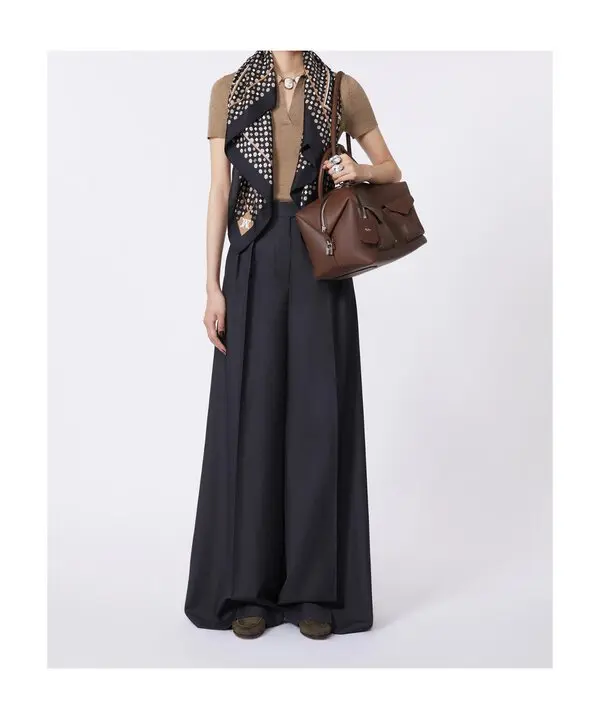 Max Mara Padlock Flap Leather Shoulder Bag - Brown