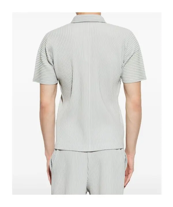 Issey Miyake Plissé-effect Polo Shirt - Grey