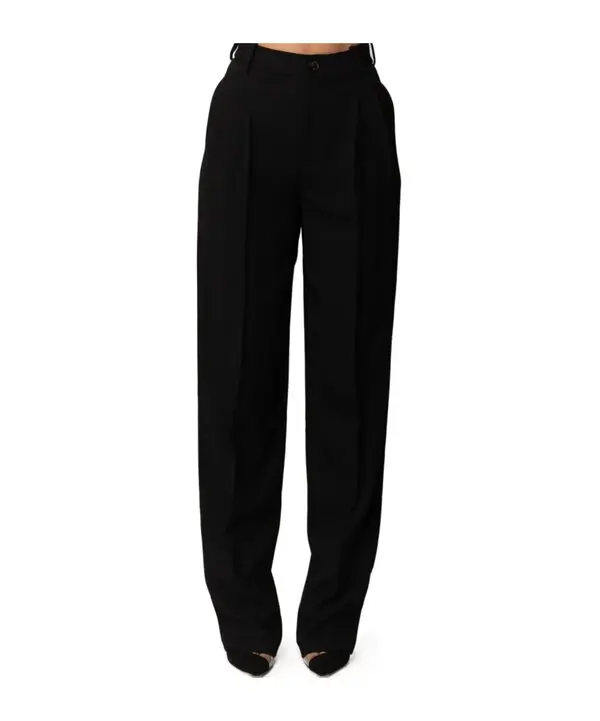 Elisabetta Franchi Pleated Wide-leg Pants - Black