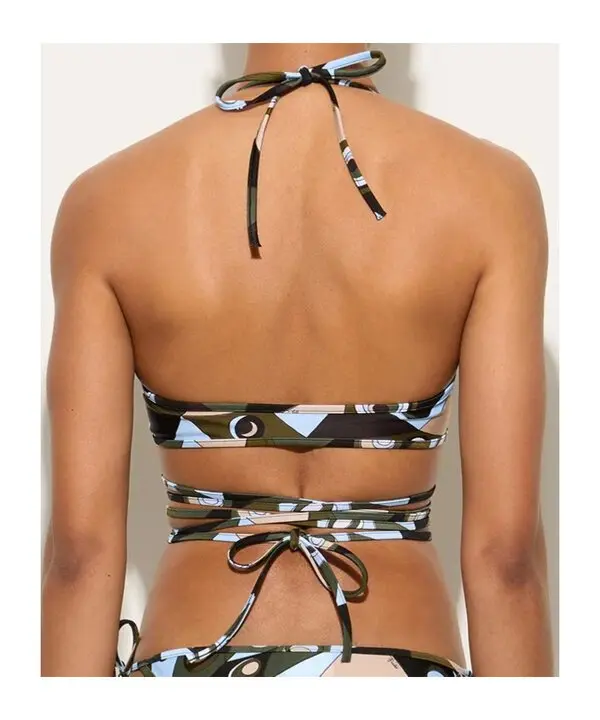 Emilio Pucci Occhi" Wrap Triangle Bikini Top - Black