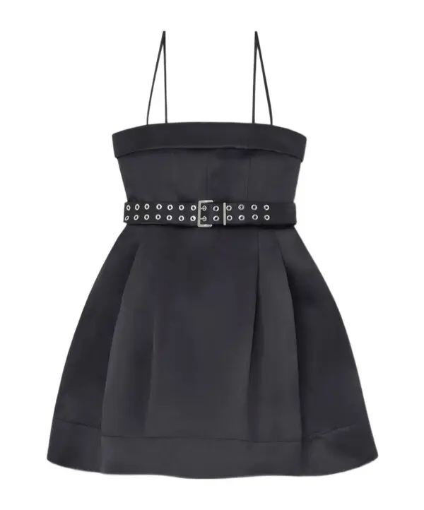 GANNI Belted Full Skirt Mini Dress