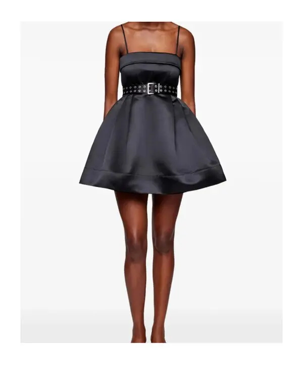 GANNI Belted Full Skirt Mini Dress