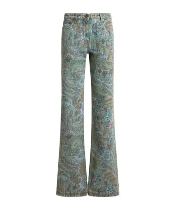 Etro Paisley Print Jeans - Light Blue