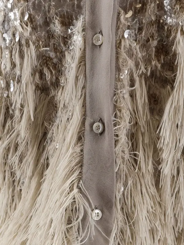 Brunello Cucinelli Sequin And Fringe Embellished Sleeveless Top