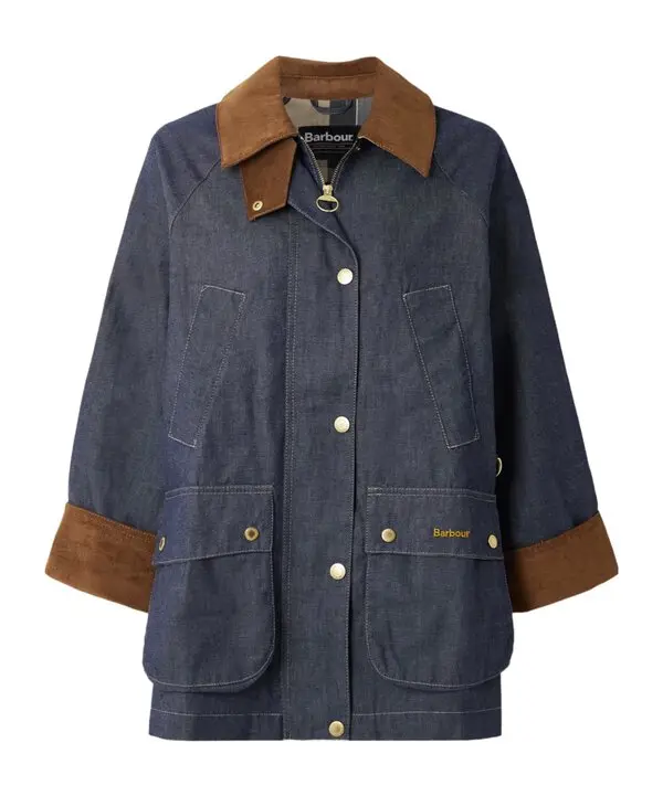 Barbour Denim Jacket With Corduroy Collar And Cuffs - Indigo