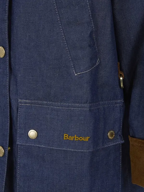 Barbour Denim Jacket With Corduroy Collar And Cuffs - Indigo