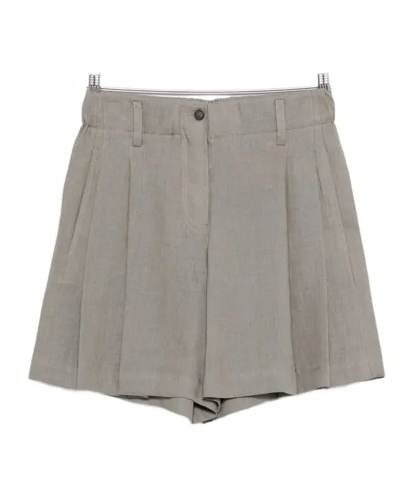 Brunello Cucinelli Double Pleated Shorts - Gray