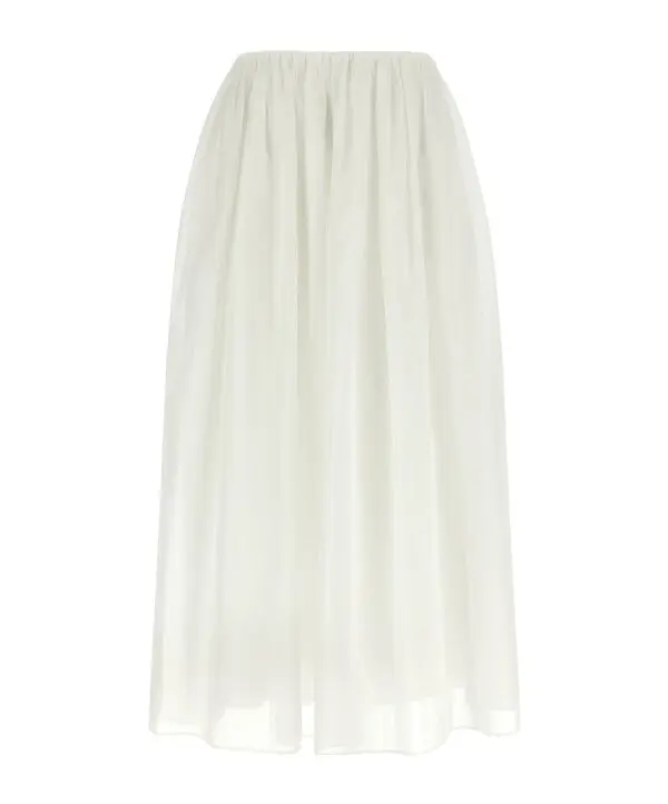 Brunello Cucinelli Elastic Waistband Layer Skirt - White