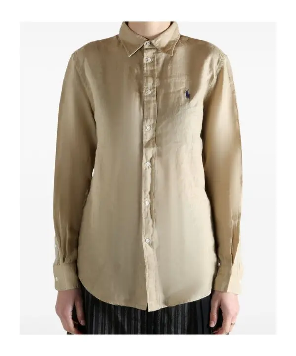 Polo Ralph Lauren Embroidered Logo Curved Hem Shirt