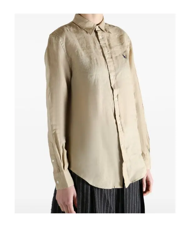 Polo Ralph Lauren Embroidered Logo Curved Hem Shirt