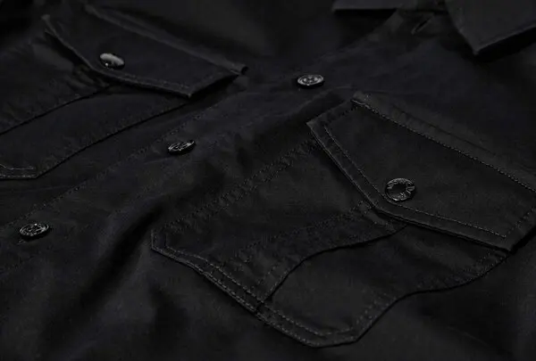 Moncler Logo Patch Gabardine Pocket Overshirt - Black