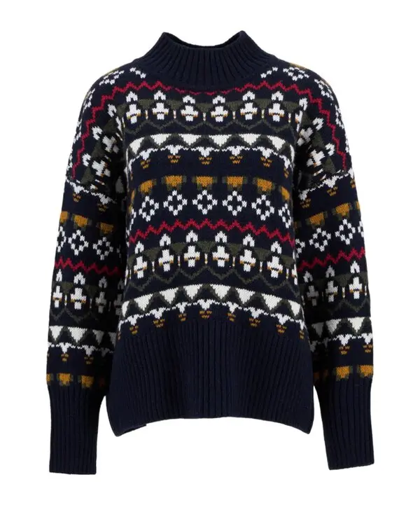 Barbour Larisa Fair Isle High-neck Jumper - Black