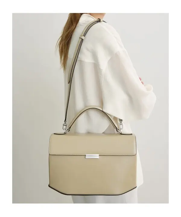 TOTEME Box Top Handle Shoulder Bag - Cashew