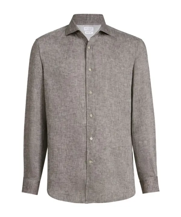 Brunello Cucinelli Buttoned Long-sleeved Shirt - Gray