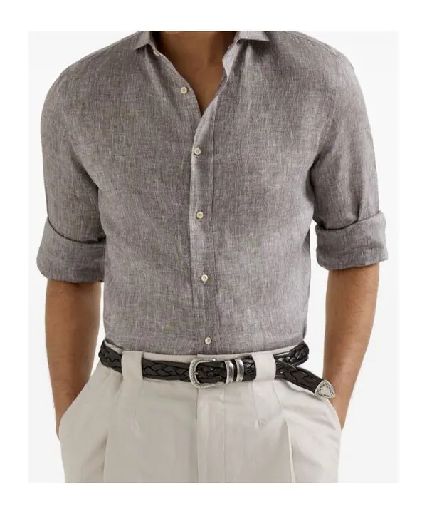 Brunello Cucinelli Buttoned Long-sleeved Shirt - Gray