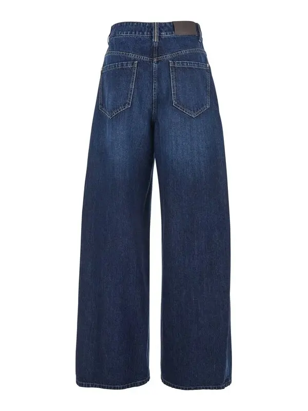 Brunello Cucinelli Mid-waisted Wide-leg Jeans - Blue