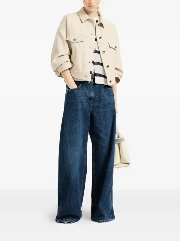 Brunello Cucinelli Mid-waisted Wide-leg Jeans - Blue