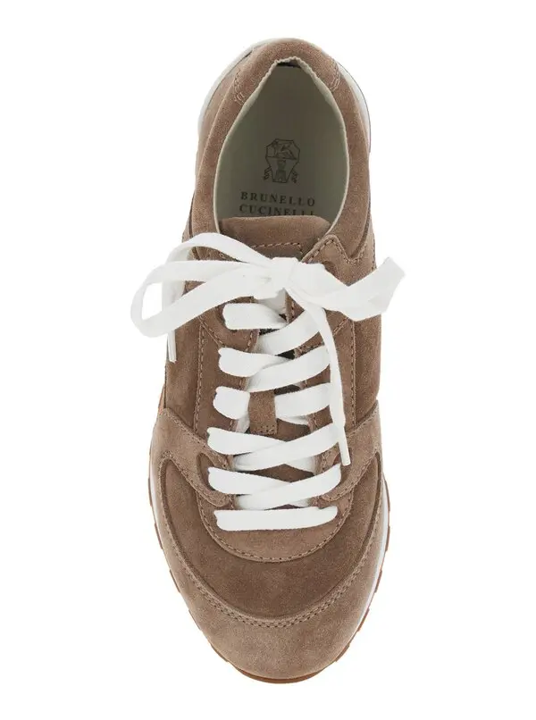 Brunello Cucinelli Panelled Low-top Sneakers - Brown