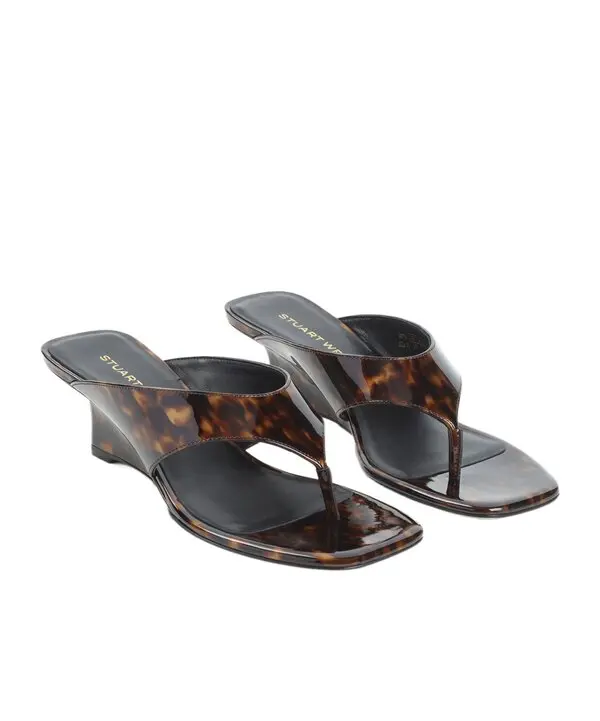 STUART WEITZMAN Vinnie Wedge Thong Sandals - Classic