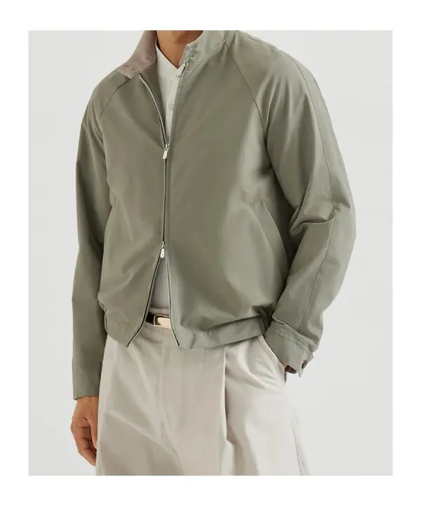 Brunello Cucinelli Water-resistant Gabardine Jacket - Khaki