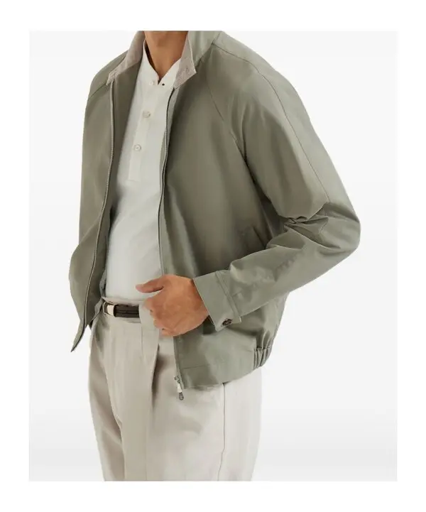 Brunello Cucinelli Water-resistant Gabardine Jacket - Khaki