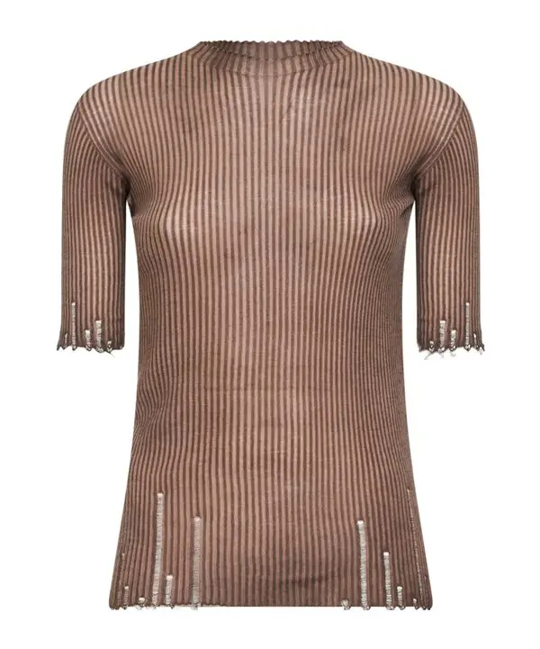 UMA WANG Short-sleeved Knitted Cardigan