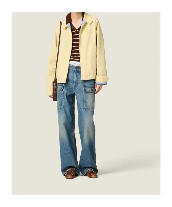 Miu Miu Poplin Blouson Jacket - Vanilla