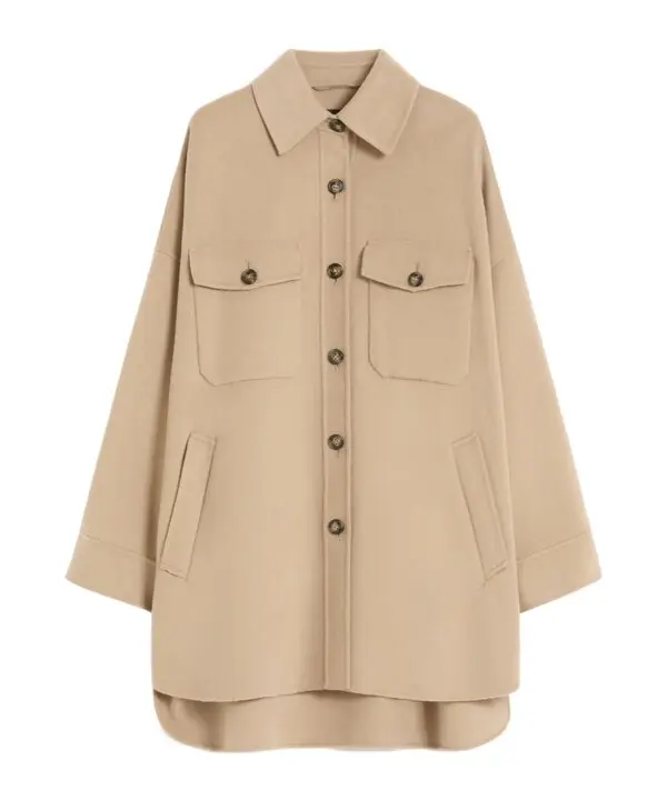 Max Mara Long Sleeve Button-up Coat - Camel