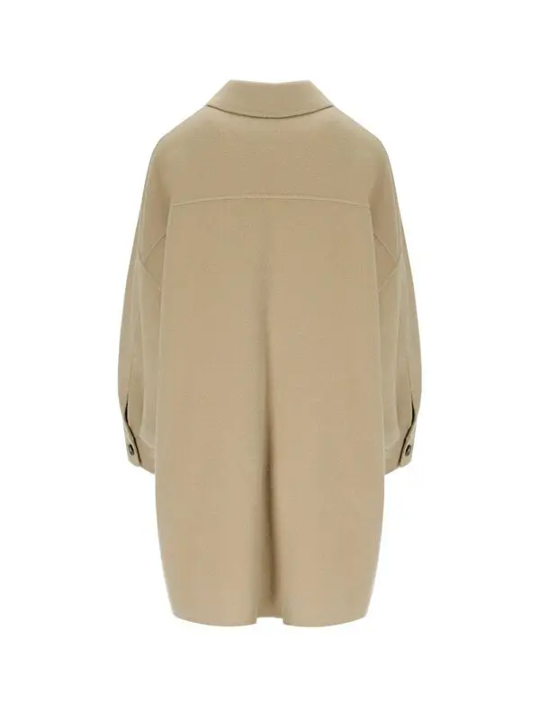 Max Mara Long Sleeve Button-up Coat - Camel