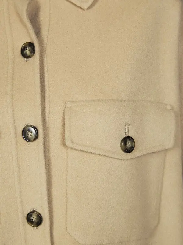Max Mara Long Sleeve Button-up Coat - Camel