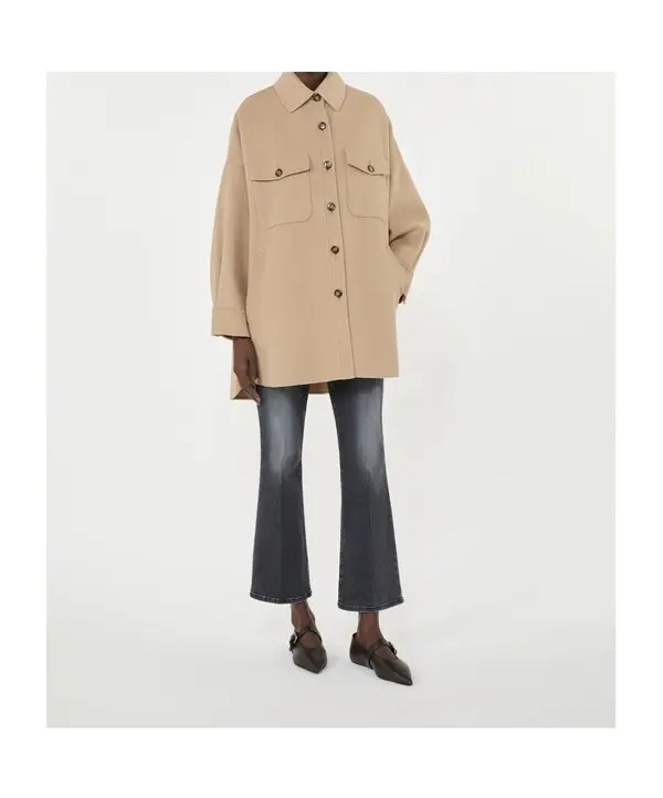 Max Mara Long Sleeve Button-up Coat - Camel