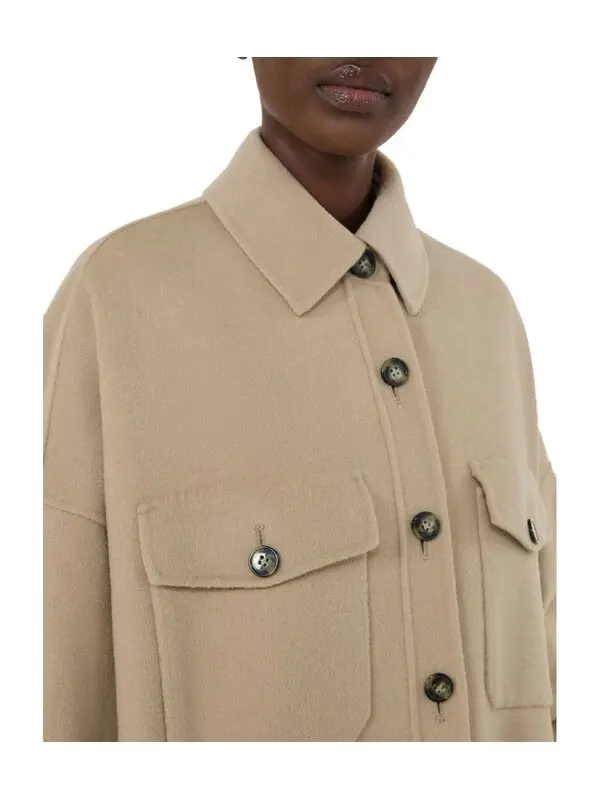 Max Mara Long Sleeve Button-up Coat - Camel