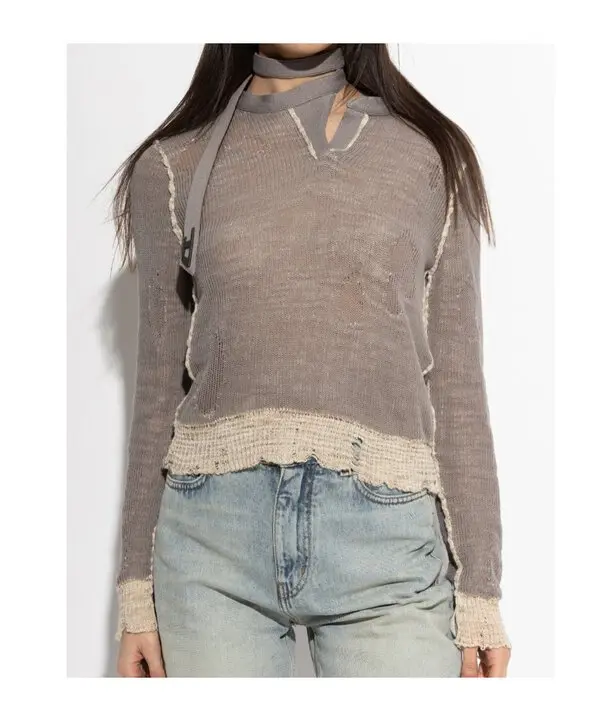 DIESEL® M-dracarina Jumper With Distressed Details - Beige