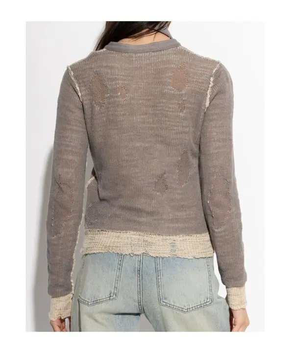 DIESEL® M-dracarina Jumper With Distressed Details - Beige