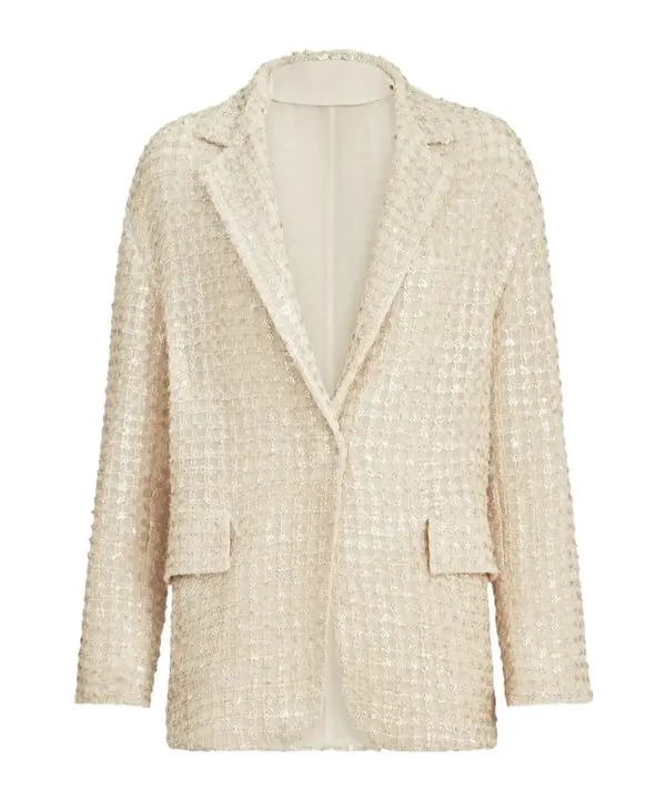 Brunello Cucinelli Dazzling Net Embroidery Blazer