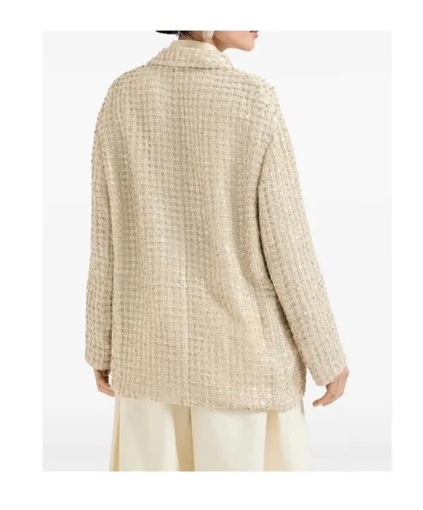 Brunello Cucinelli Dazzling Net Embroidery Blazer