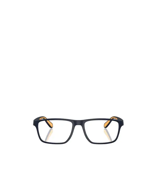 Emporio Armani Matte Effect Rectangular Frame Full Rim Eyeglasses
