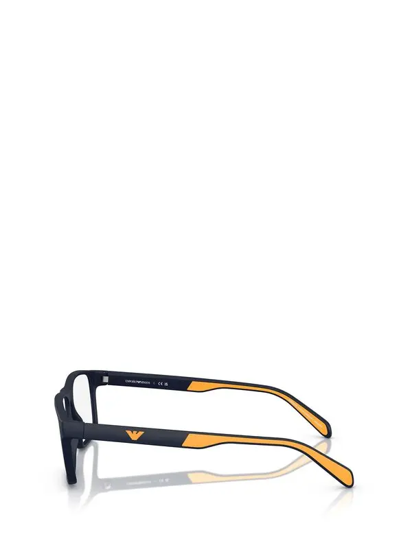 Emporio Armani Matte Effect Rectangular Frame Full Rim Eyeglasses