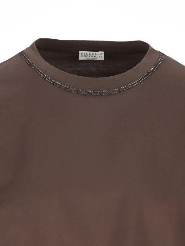 Brunello Cucinelli Shiny Trim Jersey T-shirt