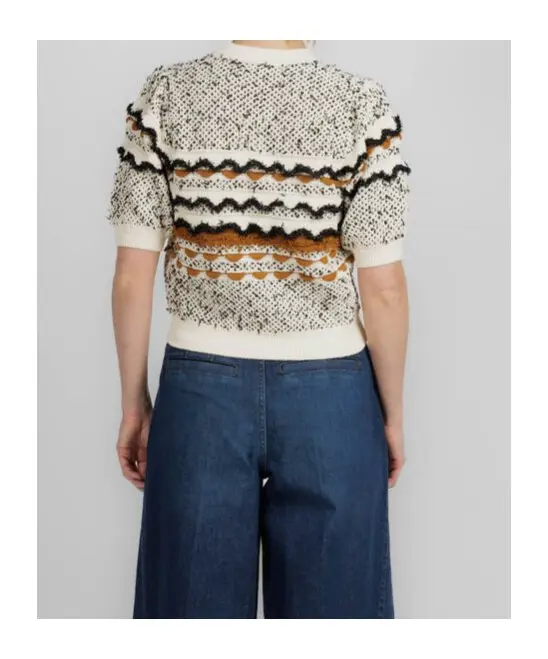 Ulla Johnson Patterned Short-sleeved Knit Pullover - Multicolor