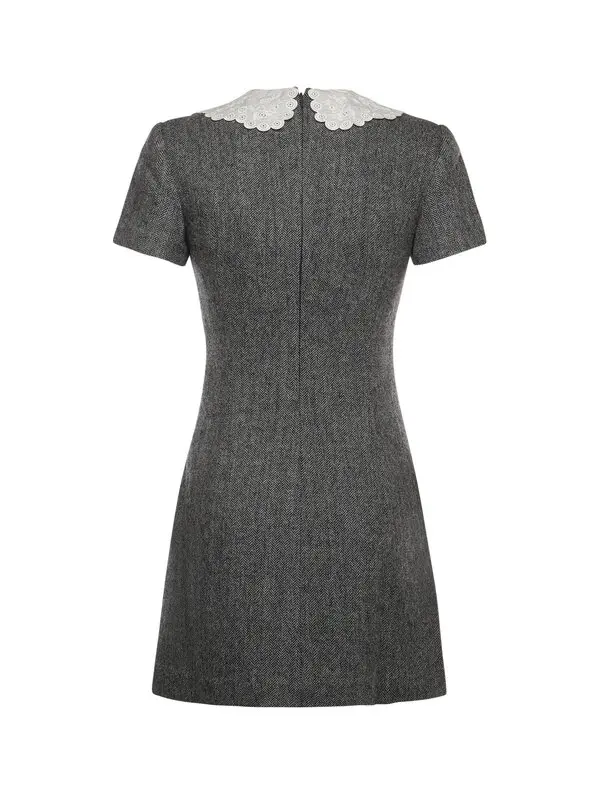 SELF-PORTRAIT Lace Collar Mini Dress