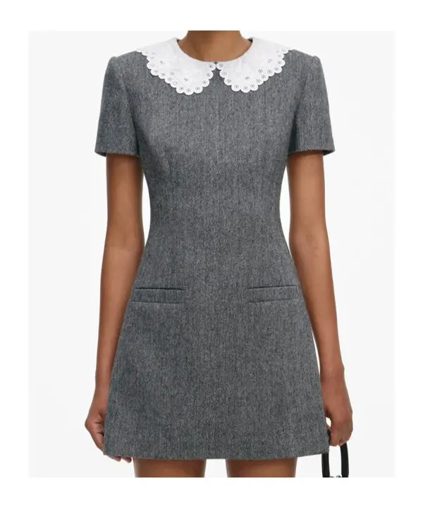 SELF-PORTRAIT Lace Collar Mini Dress