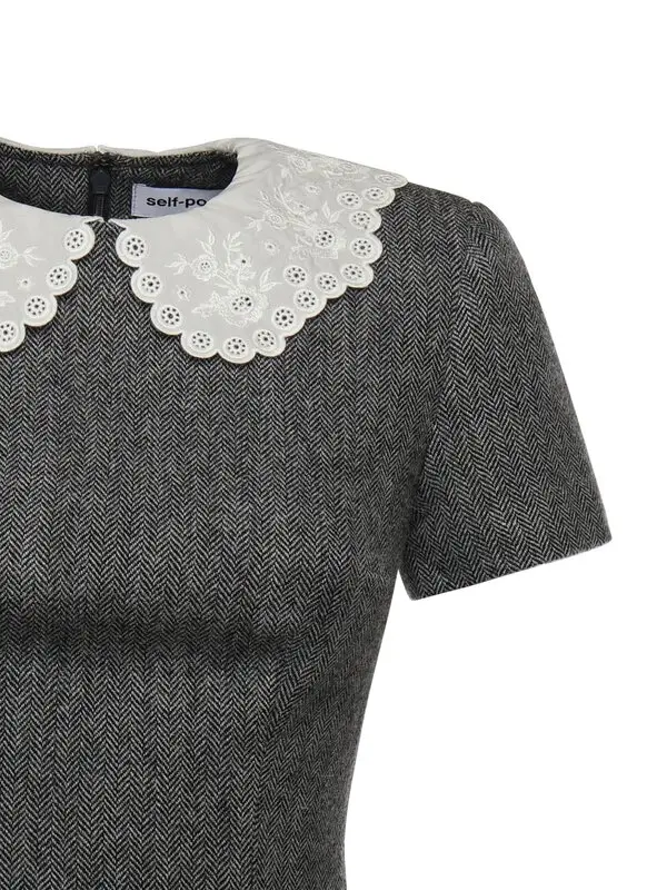 SELF-PORTRAIT Lace Collar Mini Dress