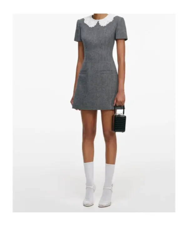 SELF-PORTRAIT Lace Collar Mini Dress